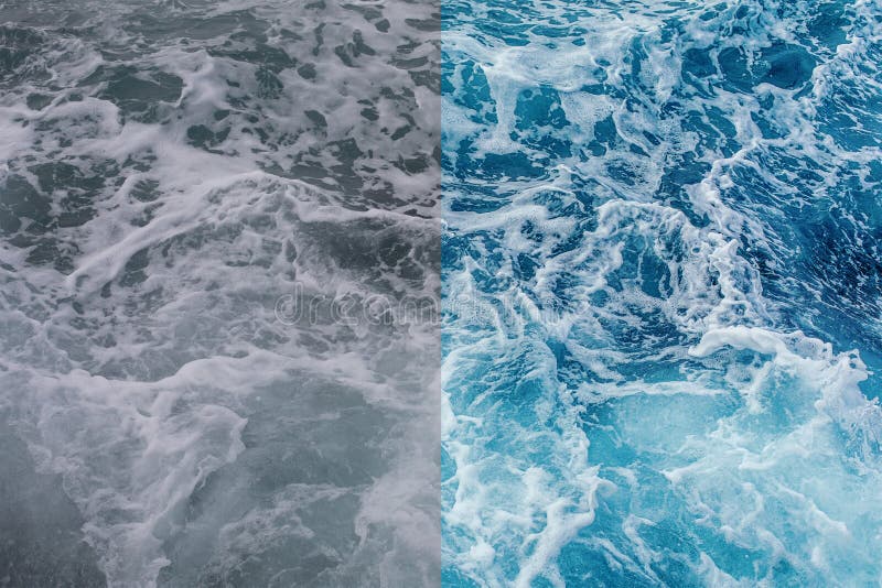 Photo before and after the Image Editing Process. Sea Waves Stock Photo ...