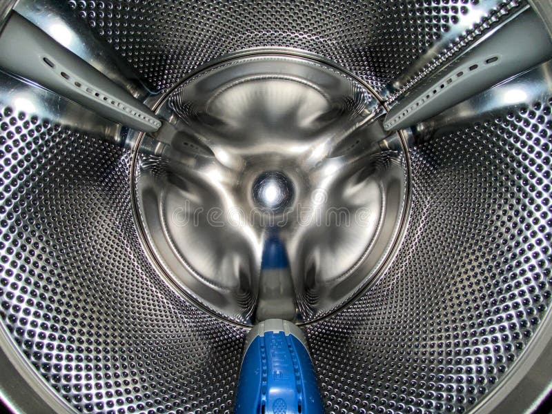 Basket of a Washing Machine Seen from the Inside Stock Image - Image of ...