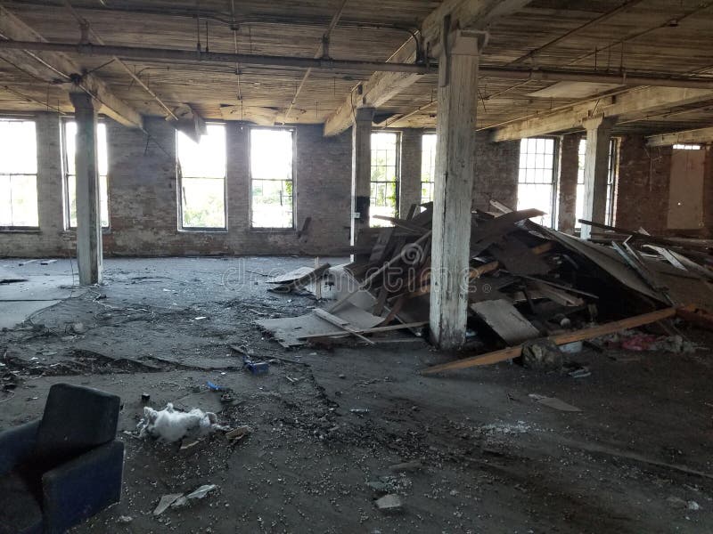 A Photo of the Inside of an Old Abandoned Warehouse before Being Torn ...