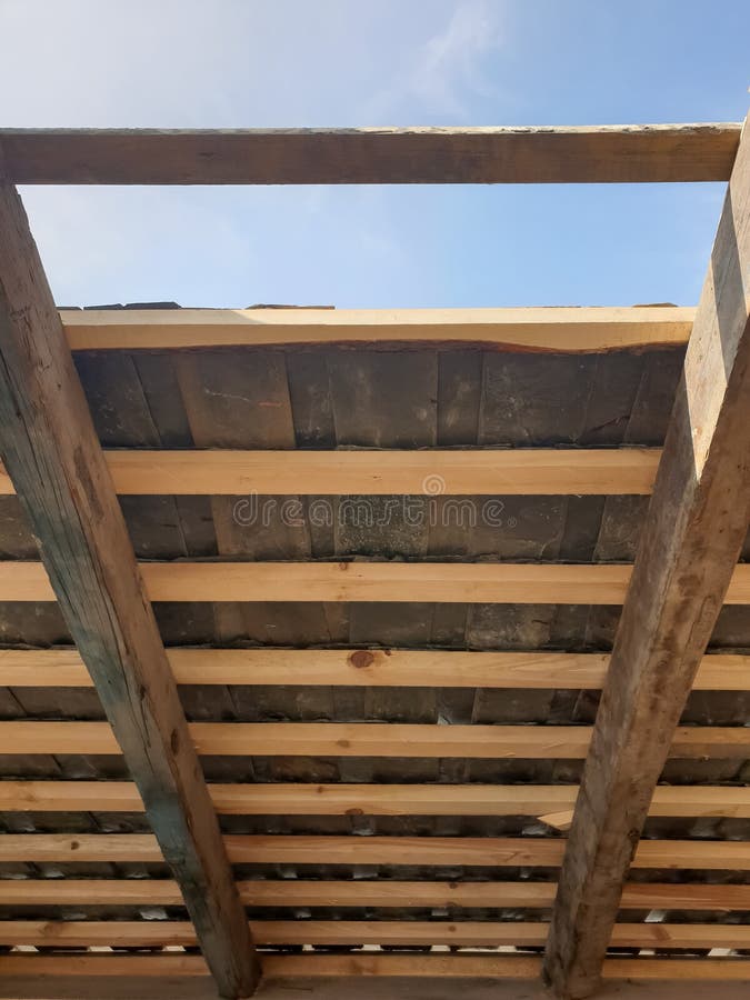 Inside of Roof with Ventilation Duct and Spotlights Stock Photo - Image ...