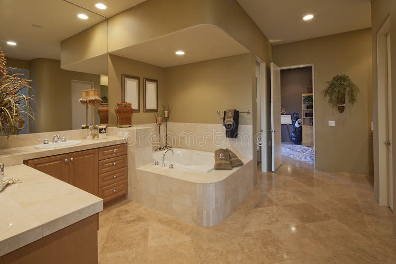 Photo of Interior of Large Bathroom Stock Image - Image of contemporary ...
