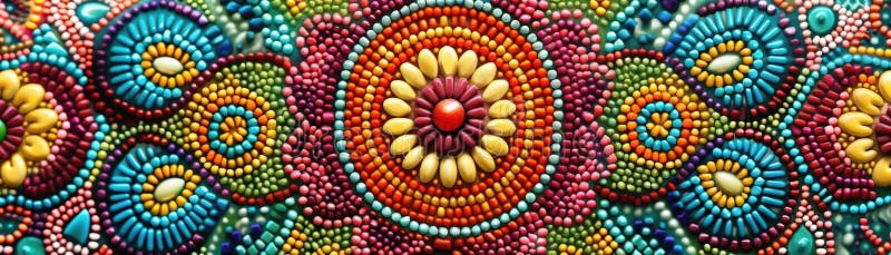 Photo of Intricate Beadwork Texture with Colorful Detailed Designs ...