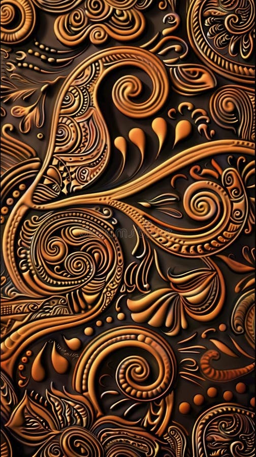 Photo of Intricate Henna Pattern Texture with Detailed Swirling Designs Stock Illustration ...