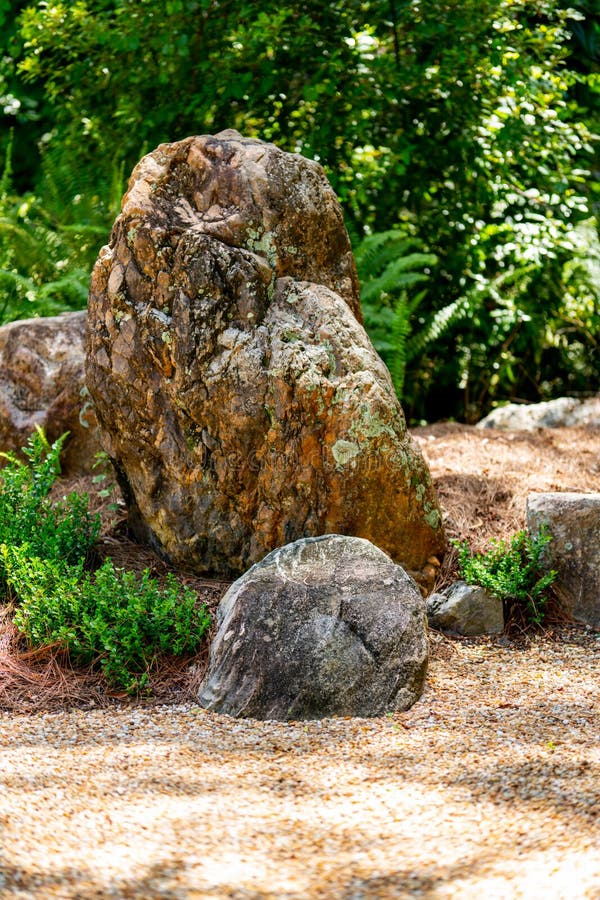 Photo of a Japanese Style Rock Garden Stock Image - Image of garden ...