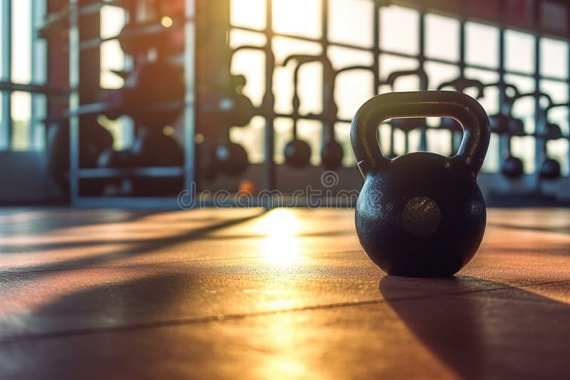 Photo of Kettlebell Inside Empty Gym. Generative AI Stock Illustration ...