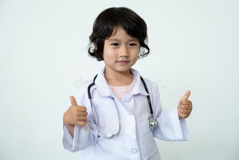 Photo of Kid Doctor with Stethoscope on White Background Stock Photo ...