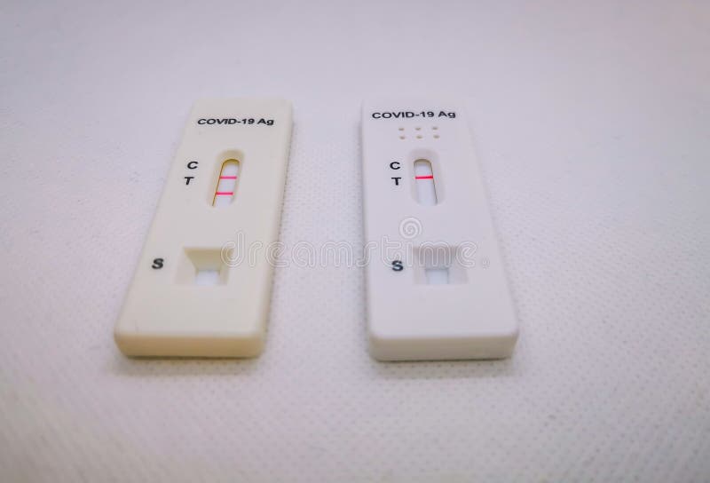 Photo of Laboratory Covid-19 Tests with 2 Different Results Stock Photo ...