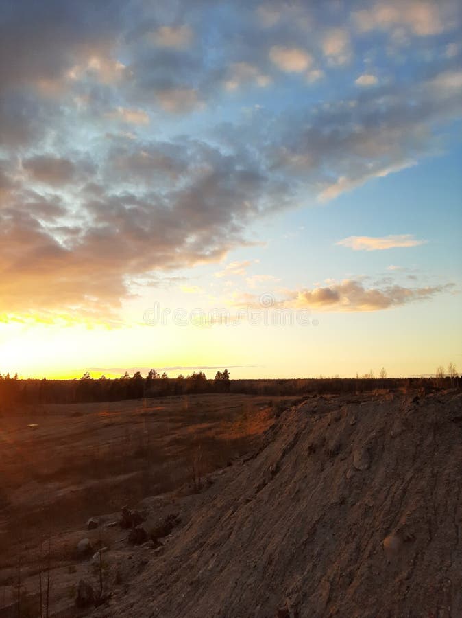 Photo, Landscape, Spring Sunset, on the Background Stock Photo - Image ...