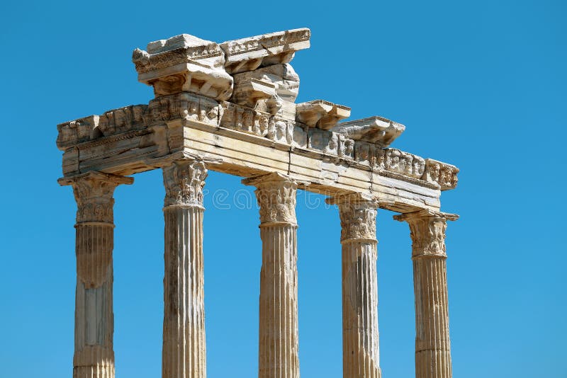 Photo Landscape with a Temple of Apollo Stock Image - Image of ...