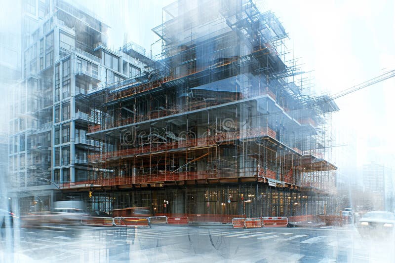A Photo of a Large Building Undergoing Construction, Covered in ...