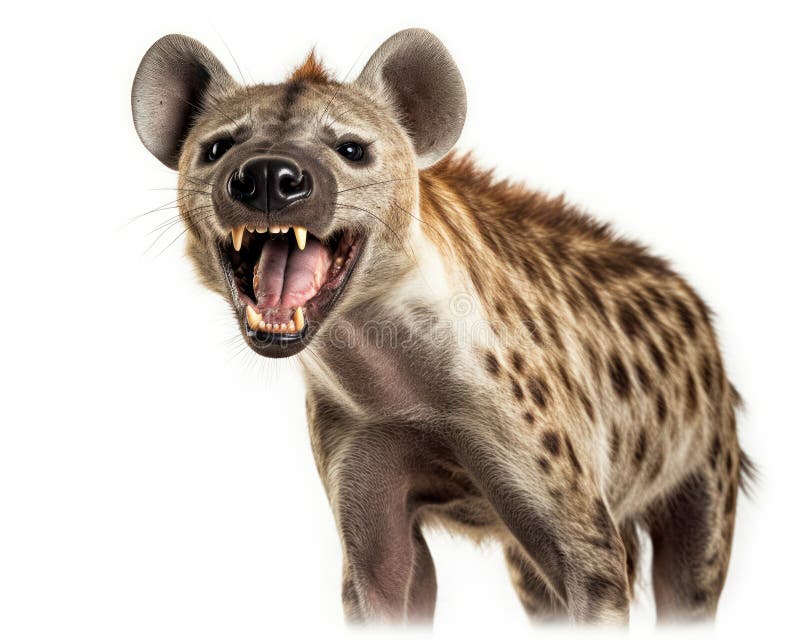 Photo of Laughing Hyena Isolated on White Background. Generative AI ...