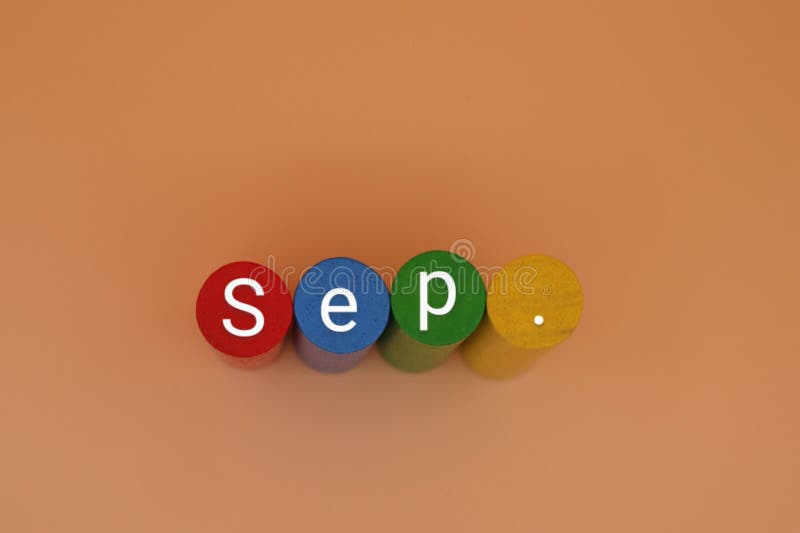 September Letters on Building Blocks Stock Photo - Image of system ...