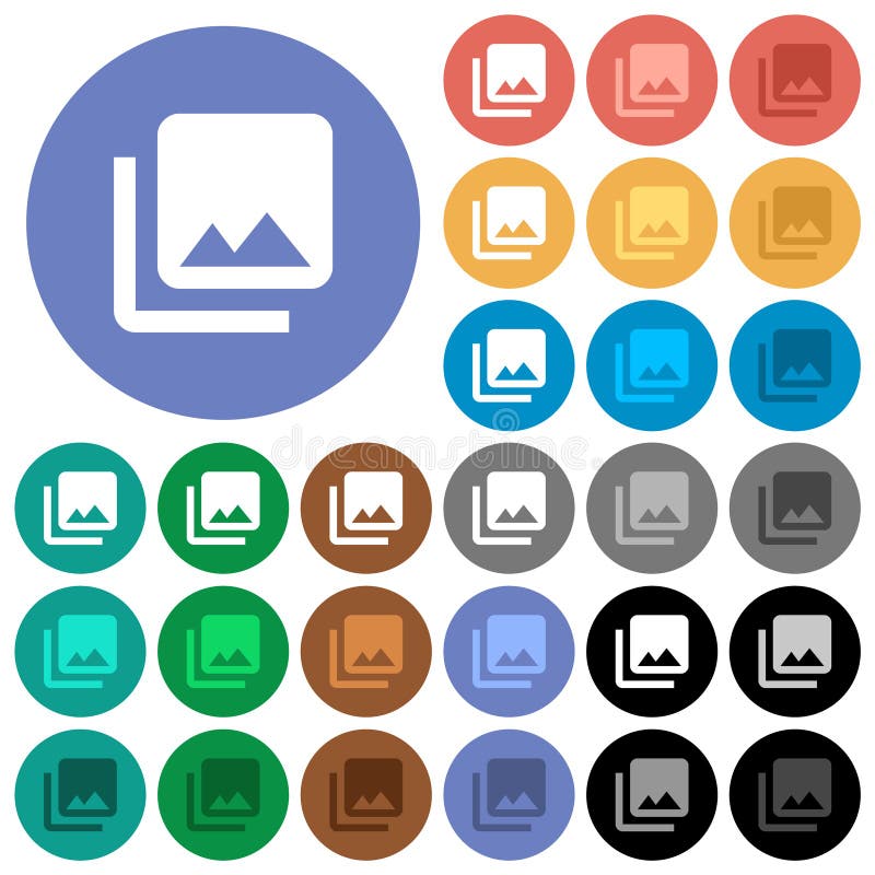 Photo Library Round Flat Multi Colored Icons Stock Vector ...