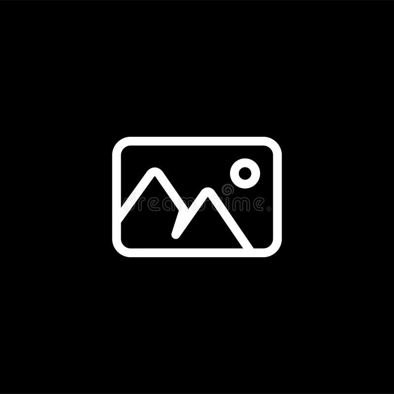 Photo Icon on Black Background. Black Flat Style Vector Illustration ...