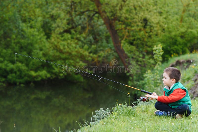 Photo of Little Boy Fishing Stock Photo - Image of human, fisher: 187865708