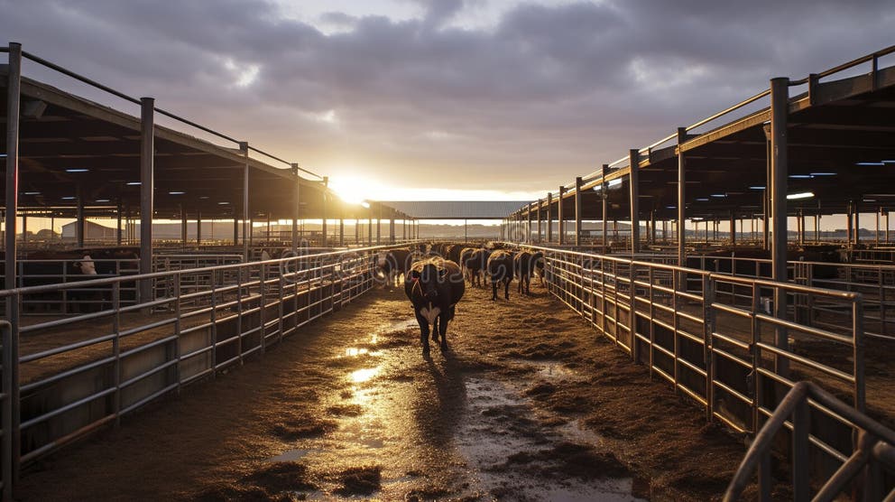 A Photo of a Livestock Sorting Pen Stock Illustration - Illustration of ...