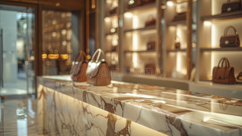 A Photo of a Luxury Handbag Store Interior. Stock Image - Image of ...