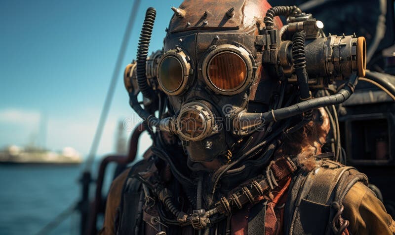 Photo of a Man in a Diving Suit and Goggles Stock Illustration ...