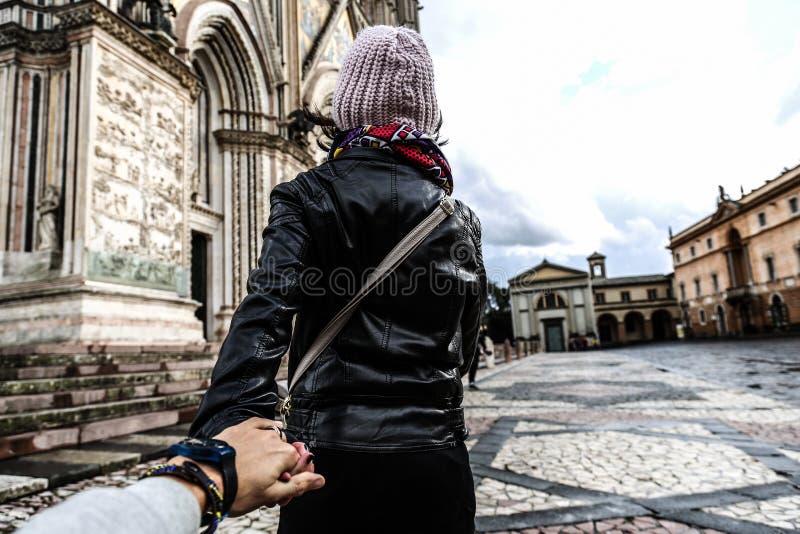 Photo Of Man Holding Woman S Hand Stock Image - Image of headgear, view ...