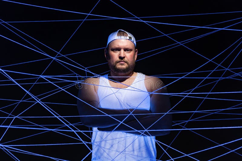 Image of Tangled in Threads Bearded Angry Man Stock Photo - Image of ...