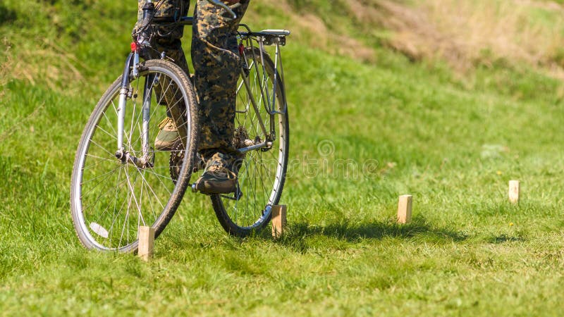 Bicycle Riding with Obstacles Stock Photo - Image of male, hill: 118800018