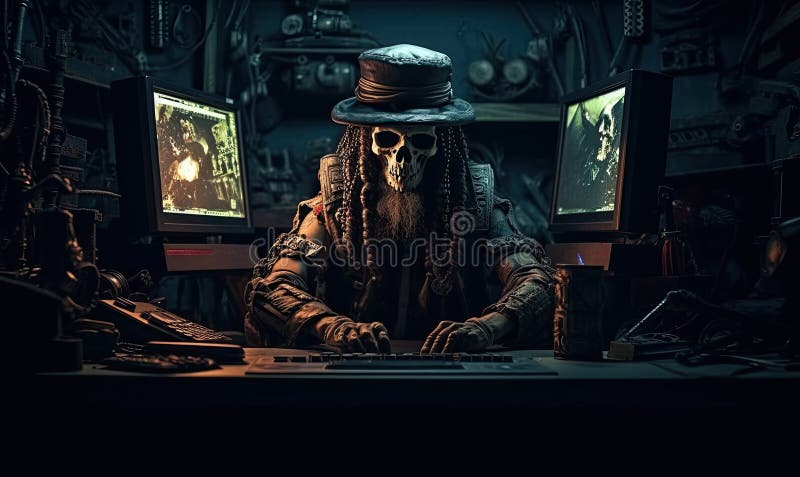 Photo of a Man Wearing a Helmet Standing in Front of a Computer Screen ...