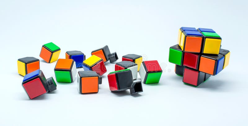 Photo of Many Small Cubes Isolated on White Background Editorial ...