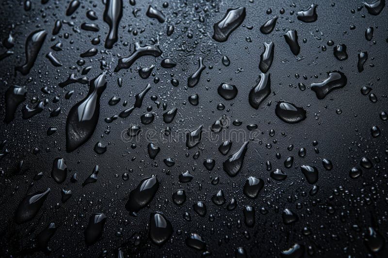 Photo of Many Water Droplets on Black Glass Surface. Background Texture ...