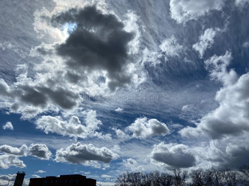 Pretty Sky March Cloud Formations on a Windy Day Stock Image - Image of ...