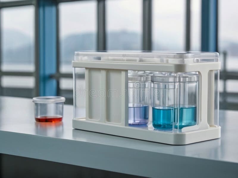 Medical Container for Storing Biomaterial Samples Standing on a Table ...
