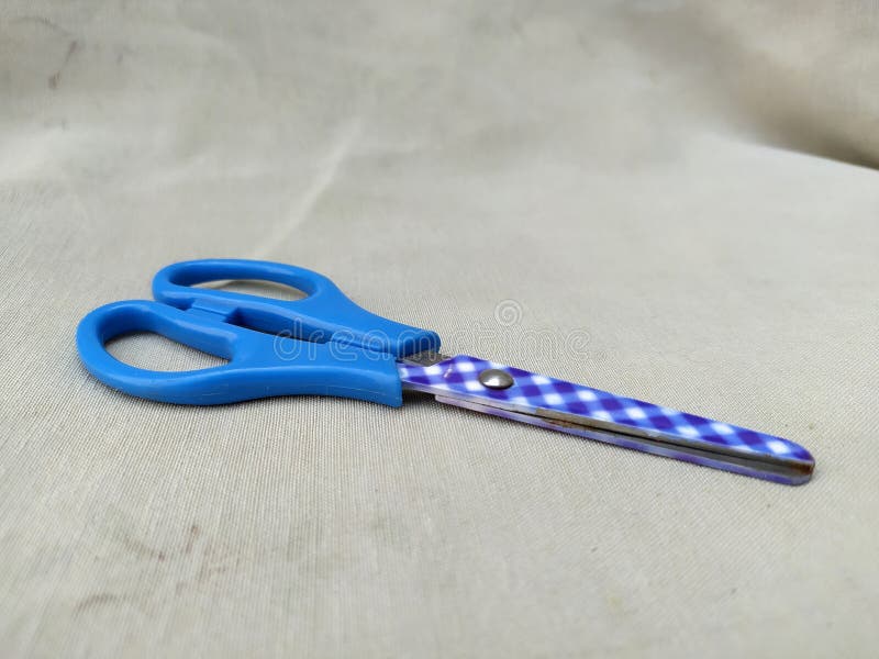 Medium Sized Paper Scissors with Light Blue Handles Stock Image - Image ...