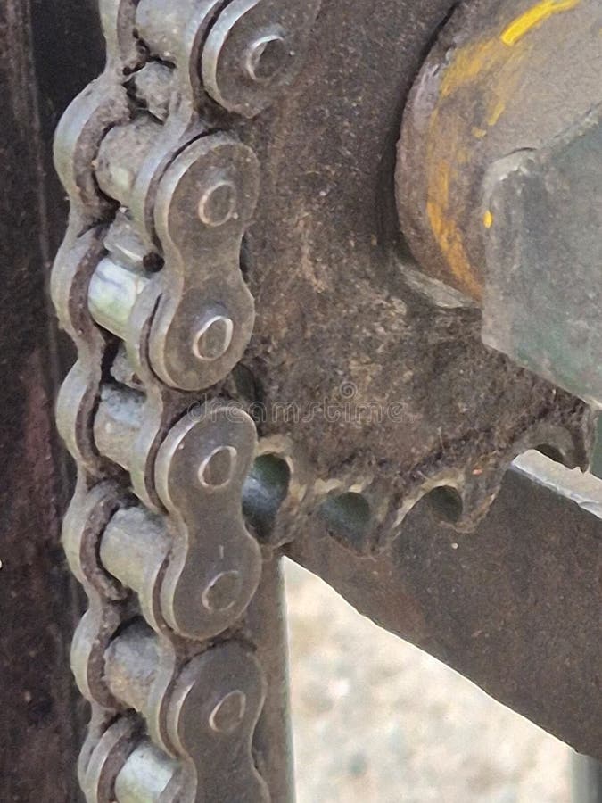 Photo of a Metal Gear Chain Stock Image - Image of texture, production ...