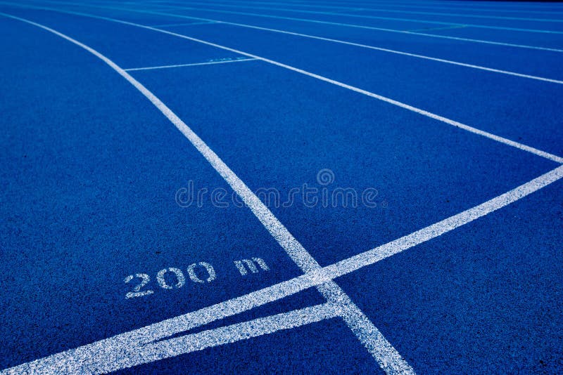 Photo of 200 Meter Blue Running Tracks Stock Photo - Image of number ...
