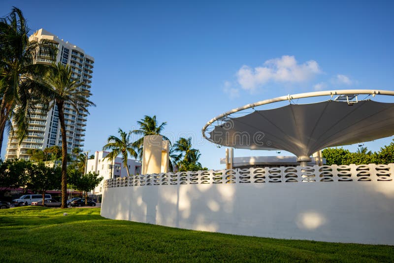 Photo of a Miami Beach Scene Stock Image - Image of palm, beach: 224925811