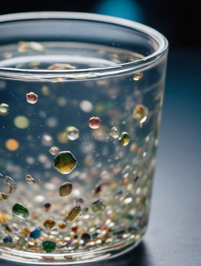 Photo of Microplastics or Tiny Plastic Particles in a Glass of Water ...