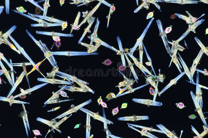Colorful Micro Crystals in Polarized Light Stock Illustration ...