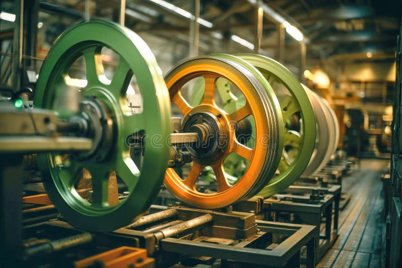 Photo of a Mobile Device with Rotating Wheels. Modern Metal Processing ...