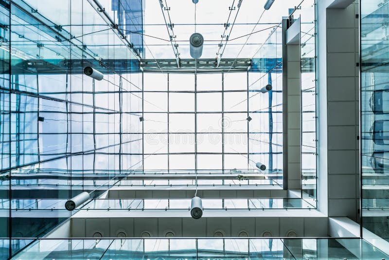 Photo of Modern Glass Ceiling in School Building Stock Photo - Image of ...