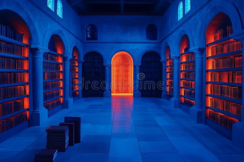 Photo of a Modern Library S Interior with Vibrant Colors Stock Image ...