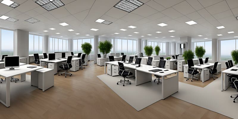 Ai Generated a Modern Office Space with Multiple Workstations and ...