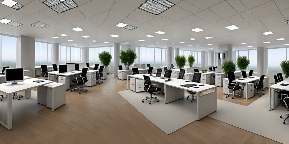 Ai Generated a Modern Office Space with Multiple Workstations and ...
