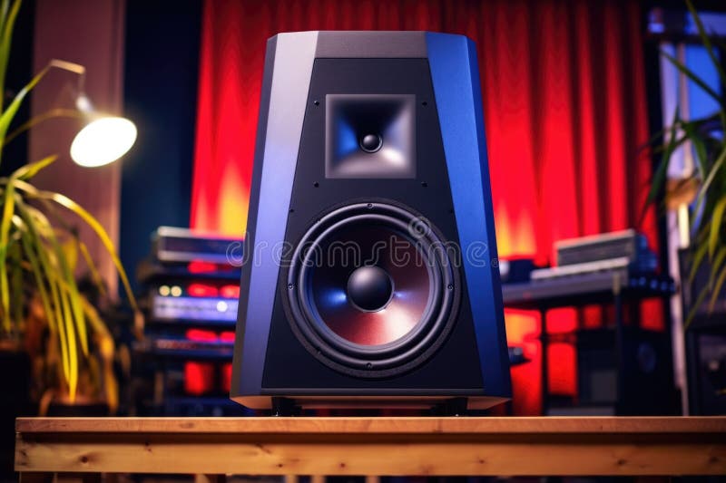 A Photo of a Modern Speaker in Dance Music Production Studio Stock ...