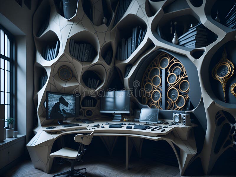 Ai Generated a Modern Workspace with Computer and Desk Stock ...