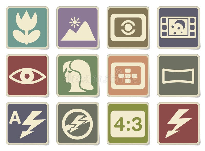 Photo modes icons set stock vector. Illustration of symbol - 66264928