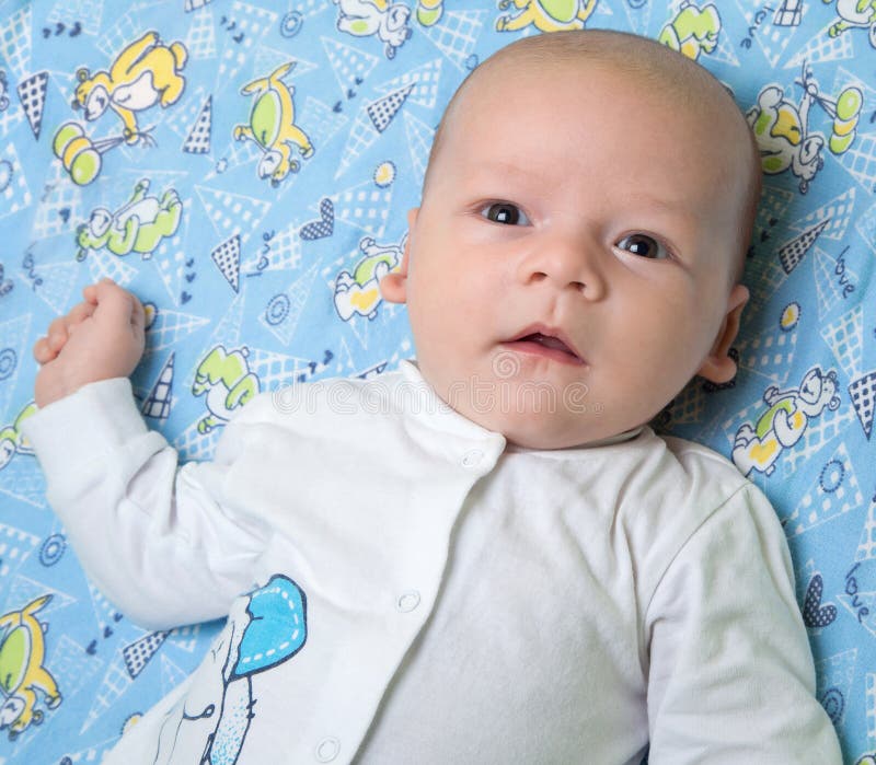 Photo of month old baby stock image. Image of childhood - 93498205