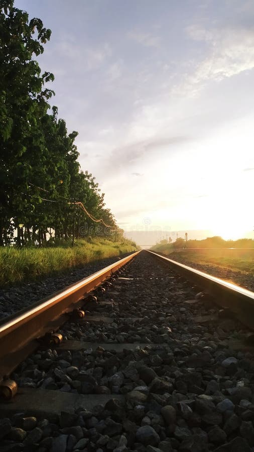 Photo on the morning train stock image. Image of morning - 283833475