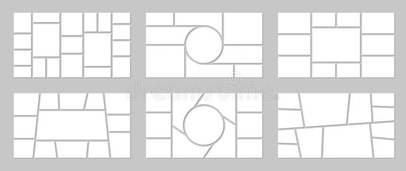 Photo Mosaic Collage with Different Shape Frames Stock Vector ...