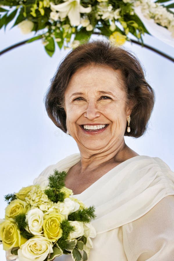 Portrait of Mother of Bride with Bouquet Stock Image - Image of ...