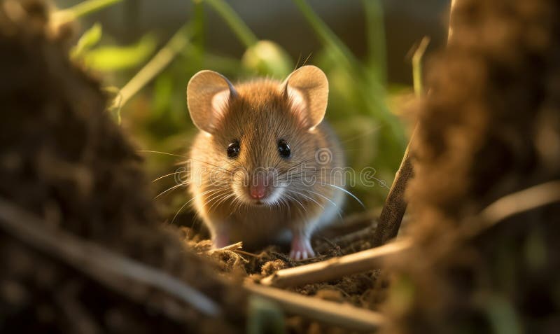 Photo of Mouse in Its Natural Habitat. Generative AI Stock Illustration ...