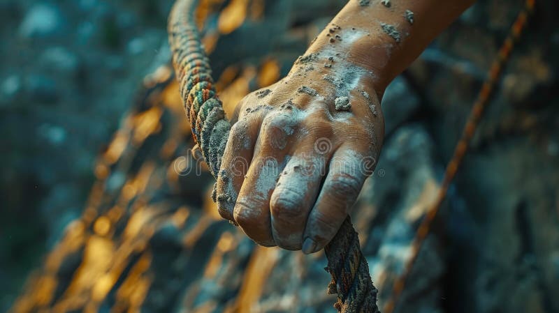 Photo of a Muddy Hand Gripping a Climbing Rope Stock Image - Image of ...
